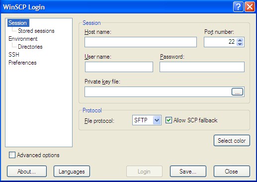 Using WinSCP | southcoastweb