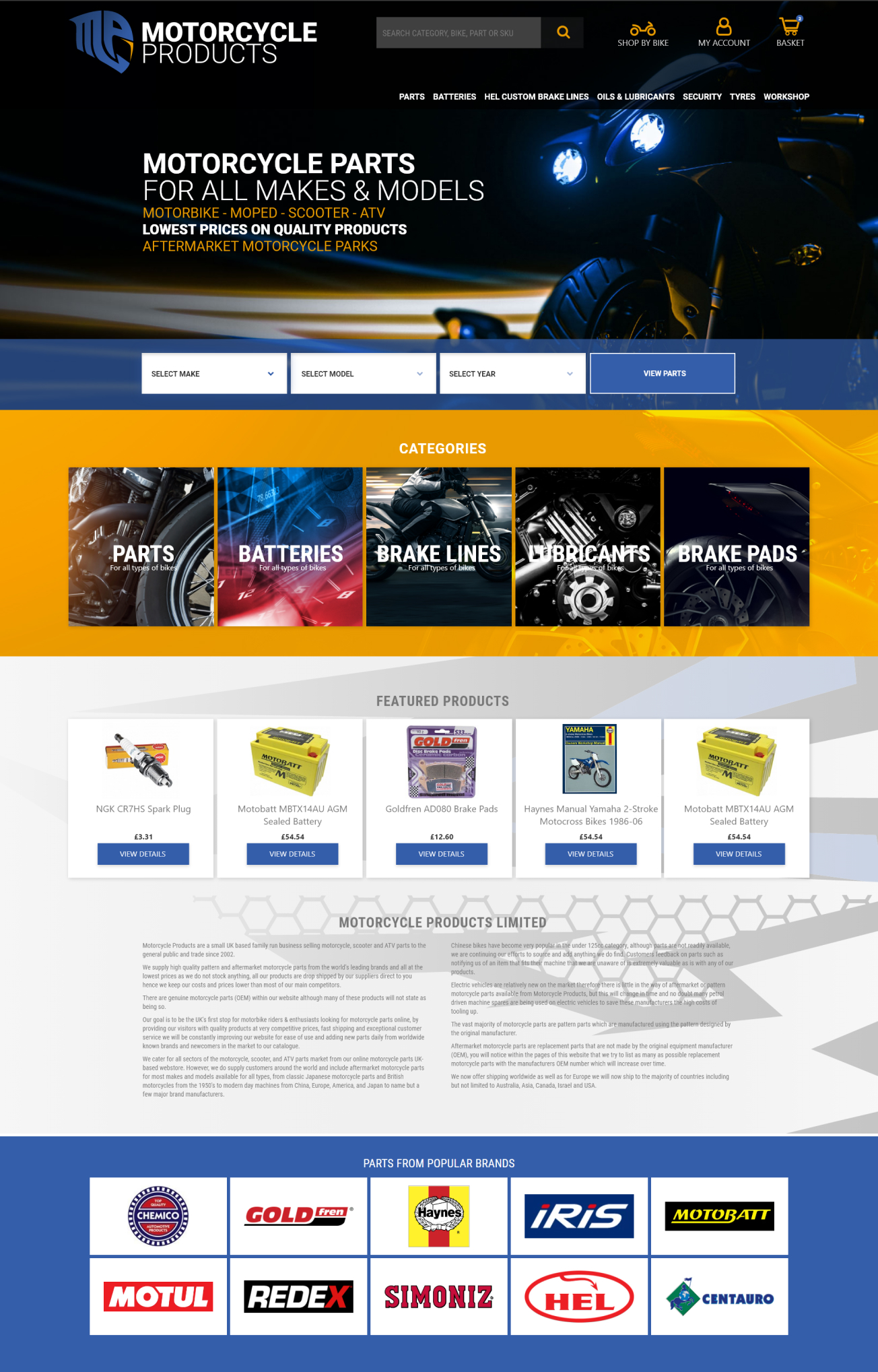 Motorcycleproducts - Motorcycle products website designed and built by ...